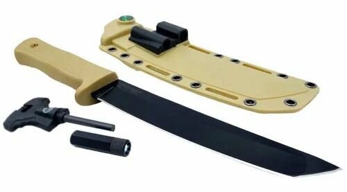 Нож тактический Recon Tanto SK-5 с фонариком в ножнах бежевый