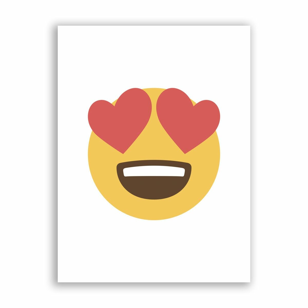 Постер, плакат на бумаге / Emoji / Эмодзи с глазами-сердечками / Размер 60 x 80 см