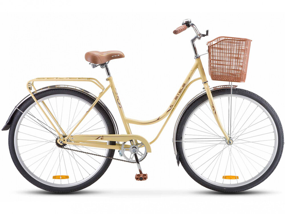 Велосипед Стелс Legenda 320 28C (м) + корзина (рама 20", светло-бежевый)