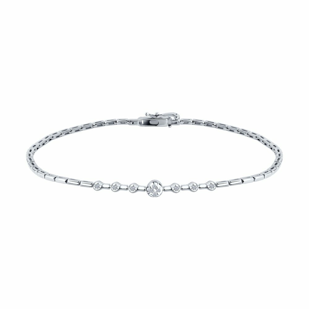 Браслет, белое золото, 585 проба, бриллиант