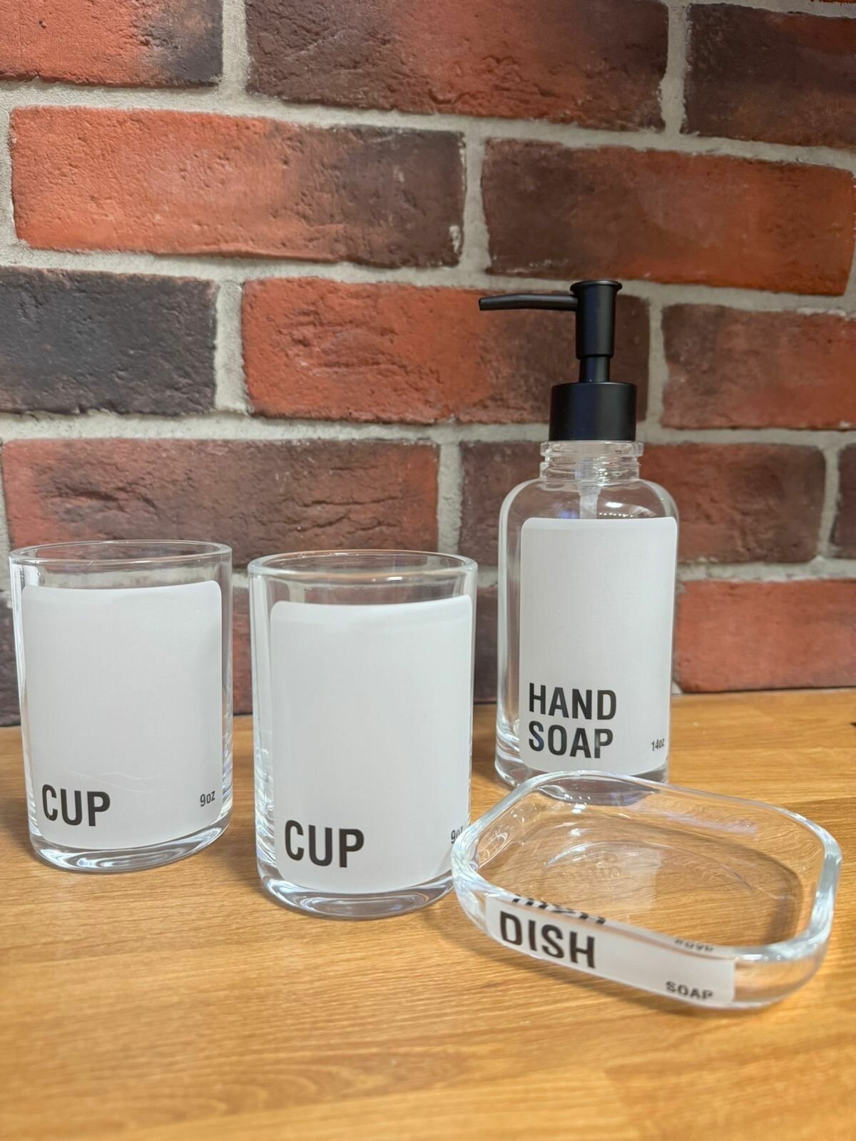 Набор аксессуаров для ванной комнаты, 4 предмета, стекло черный дозатор.