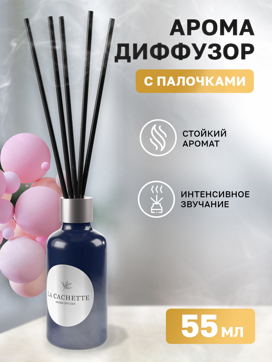 Аромадиффузор интерьерный (ароматизатор) La Cachette селективная серия "Bubble gum", 55 г