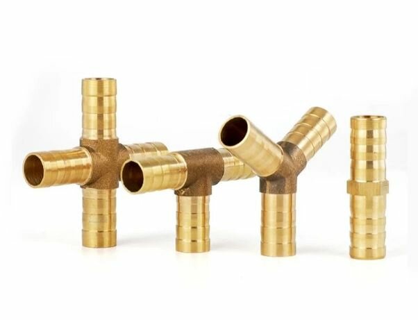 Латунные фитинги. Набор 4 шт./8мм, соединители для шланга 8 мм