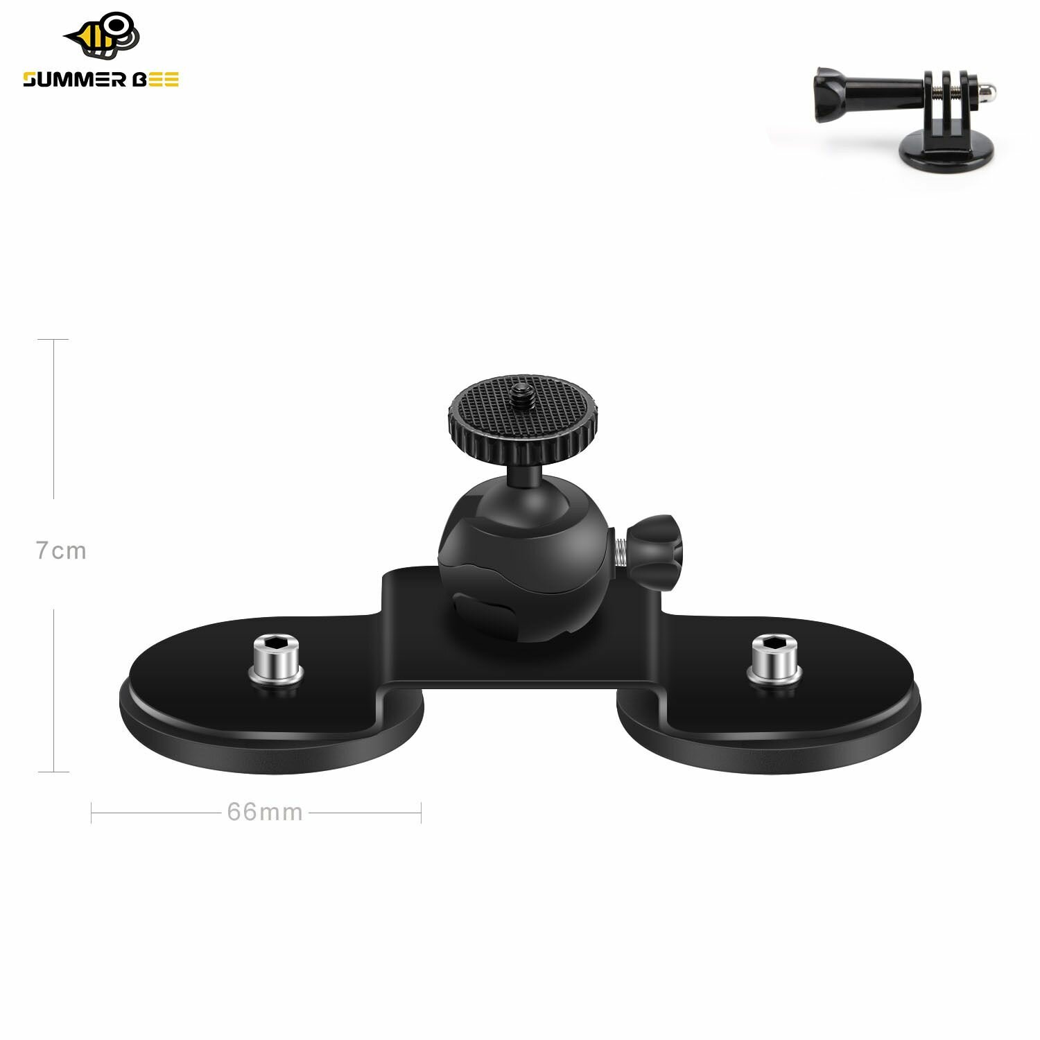 Двойная магнитная присоска 66 мм с шаровым креплением для фототехники и экшн-камер