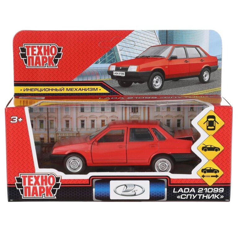 Машина металлическая Lada 21099 Спутник, красная