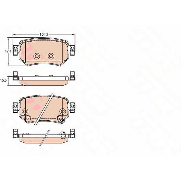 TRW GDB3632 (GDB3632) gdb3632 колодки дисковые задние с антискрип. пластинами\ Mazda (Мазда) 6 gj 12