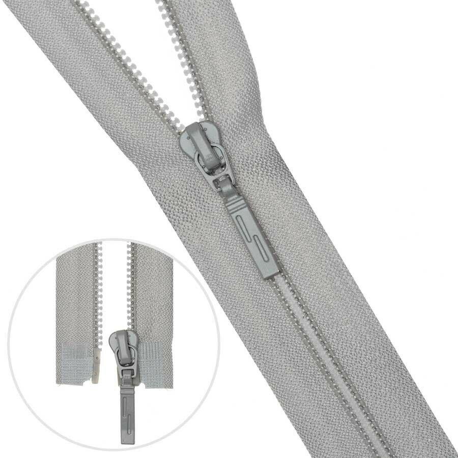 Молния пластиковая прошивная ТРК-3 Я 60 см (светло-серый 133) с 1 замком / Швейная разъемная молния трактор 1 шт