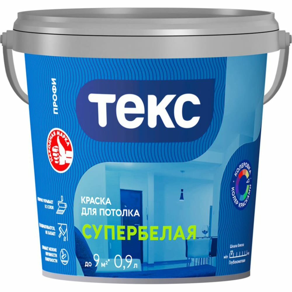 Вододисперсионная краска для потолков Текс профи