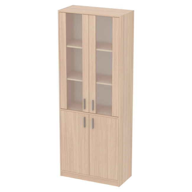 Шкаф Меб-фф Офисный шкаф ШБ-3+ДВ-62+С-28М матовый цвет Дуб Молочный 77/37/200 см