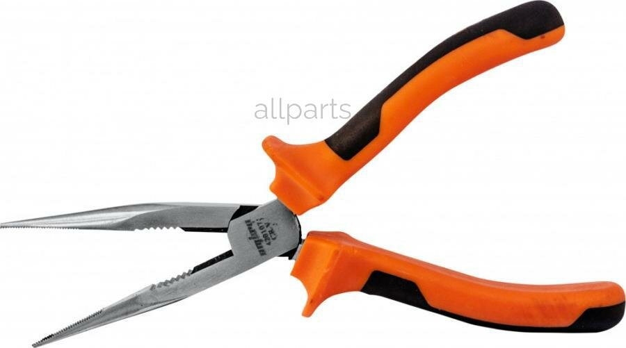 OMBRA 420107 Длинногубцы прямые с духкомпонентными рукоятками, 180 мм