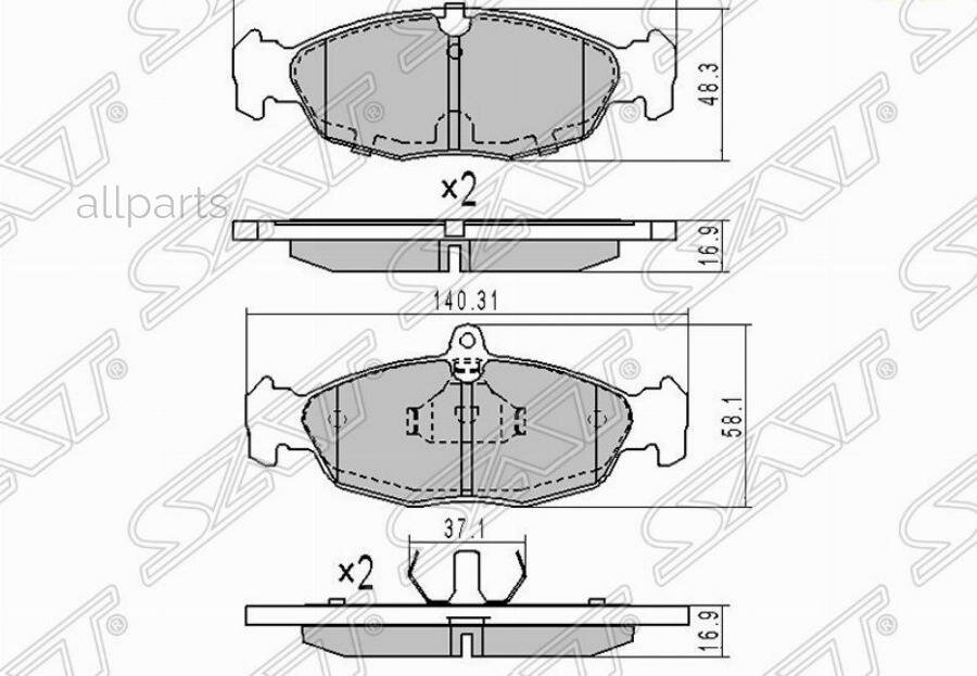SAT ST-93192639 Колодки тормозные (Спереди) Chevrolet Lanos 05-09 / Daewoo Lanos 97-08