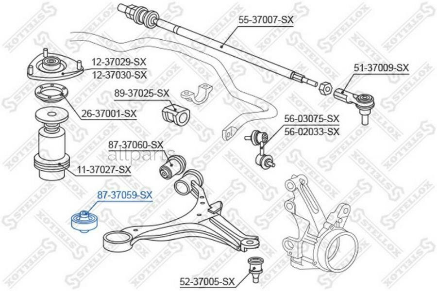 STELLOX 8737059SX сайлентблок рычага пер!\ Honda Civic EU/EP/ES 01>