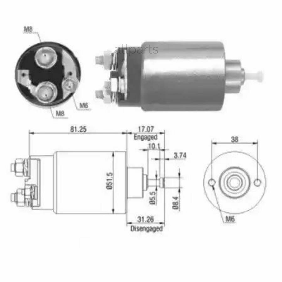 MEATDORIA 46082 Реле втягивающее Ford Focus 1.8 TDCi Mondeo III 2.2 TDCi