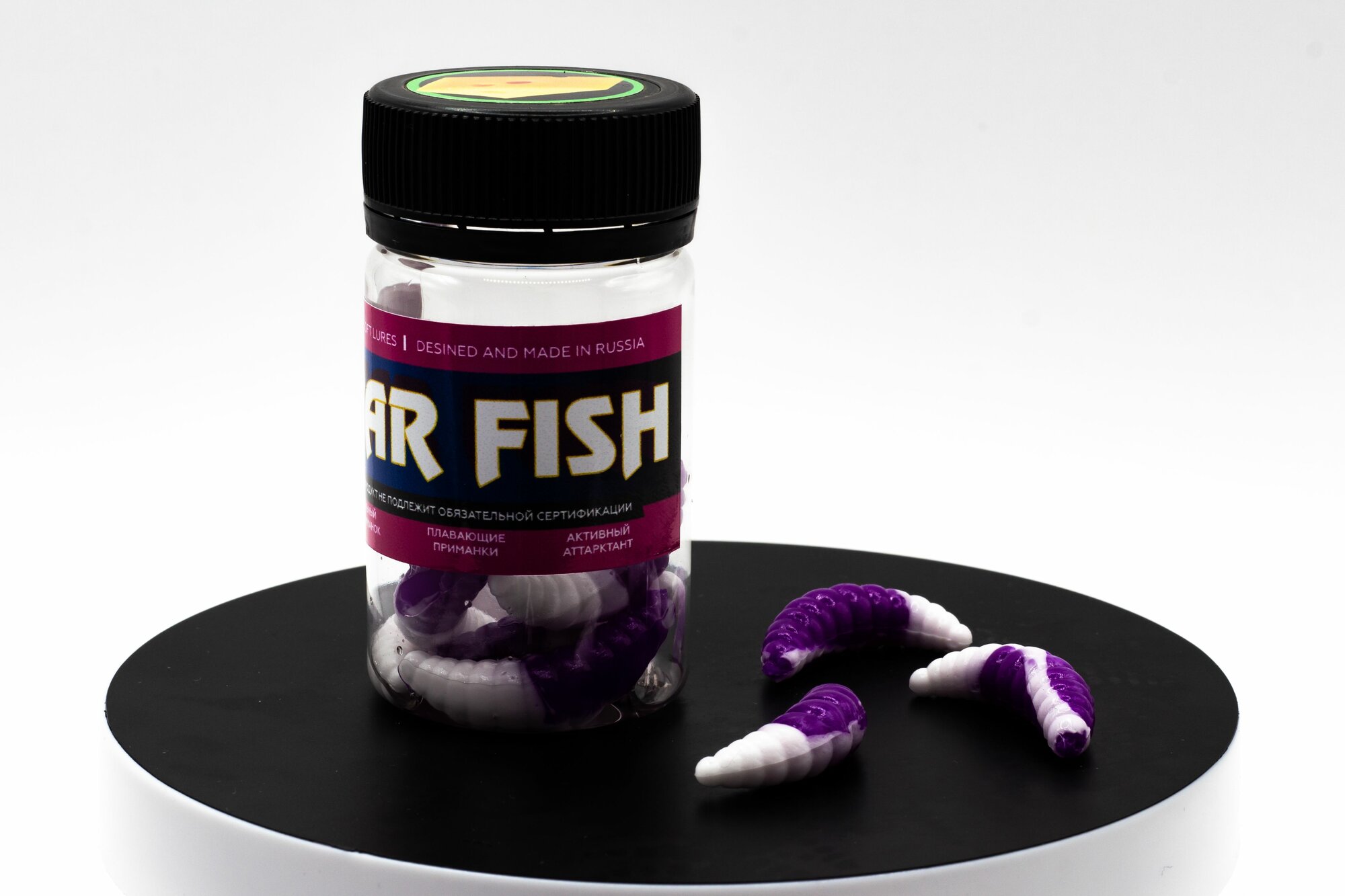 Форелевая силиконовая приманка Maggot 1.3. бело-фиолетовый