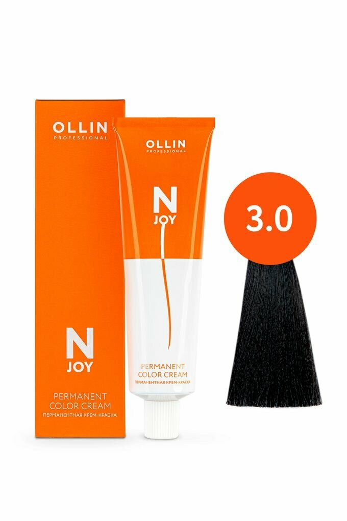 Ollin N-JOY крем-краска для волос 3/0 темный шатен 100мл