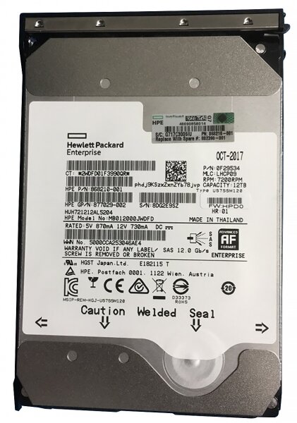 Жесткий Диск HP 882398-001 12Tb 7200 SAS 3,5" HDD