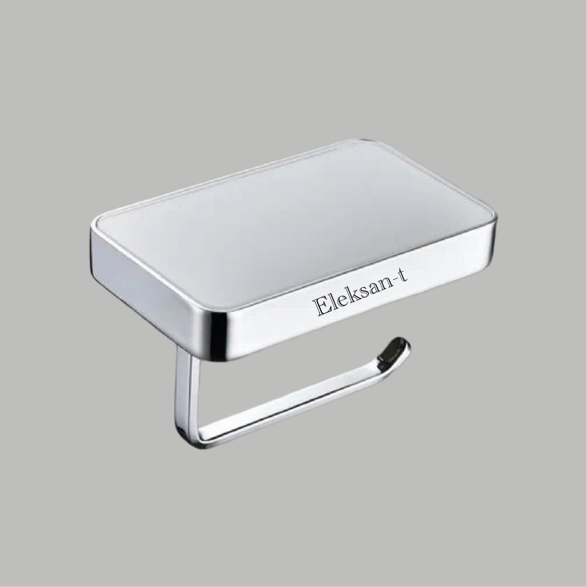 Настенный бумагодержатель с полкой со стеклом KERN 9517 хром