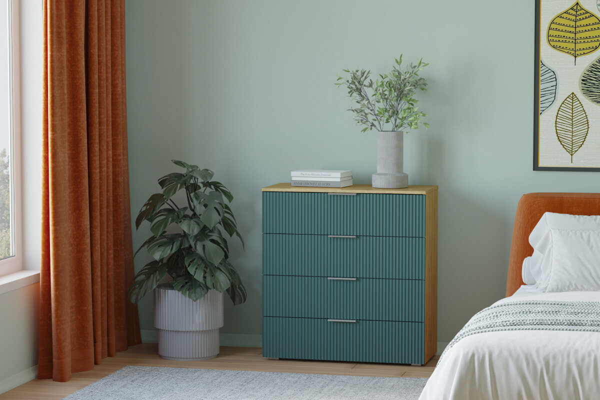 Комод Салерно 4 Аквамарин для одежды 91*96*42