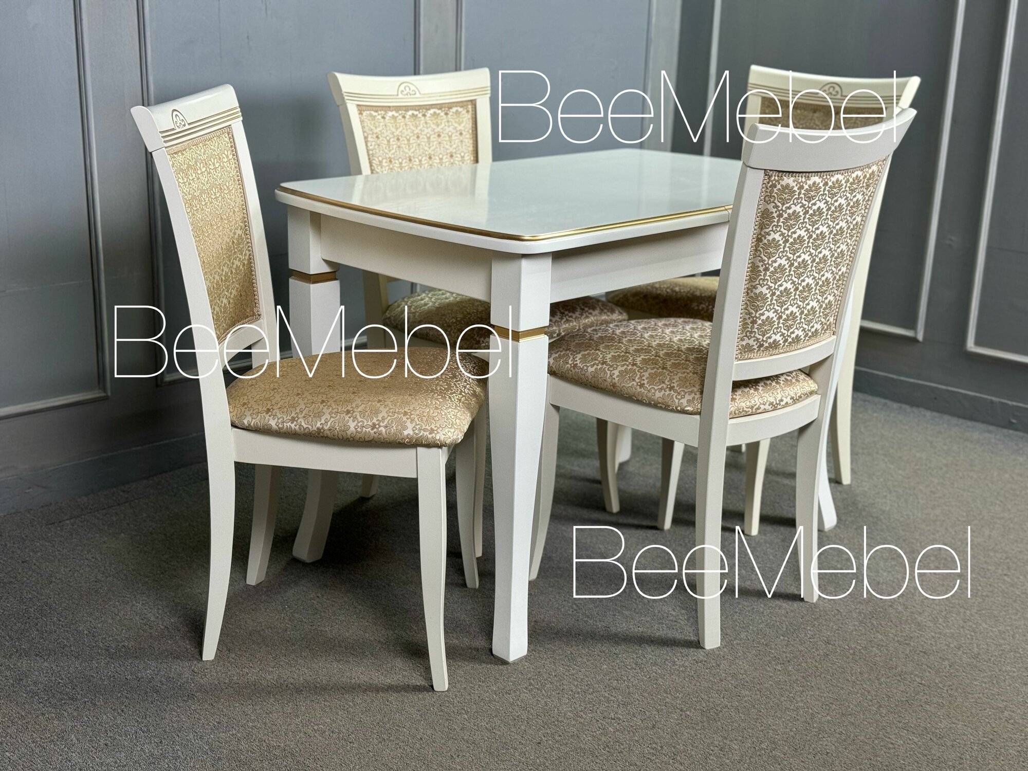 Обеденная группа, стол 110 и 4 стула. Кухонный сто и стулья. Комплект кухонной мебели стол и стулья