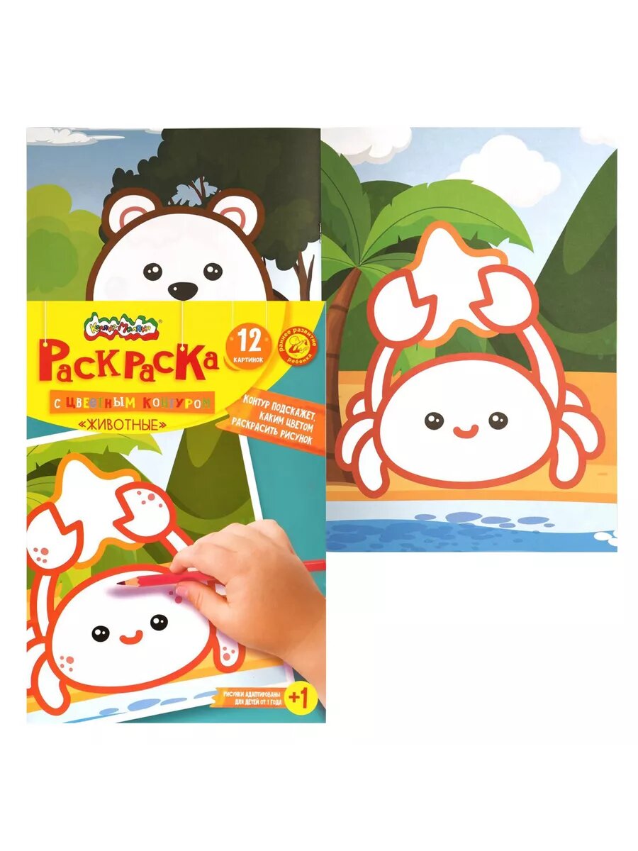 Раскраска с цветным контуром