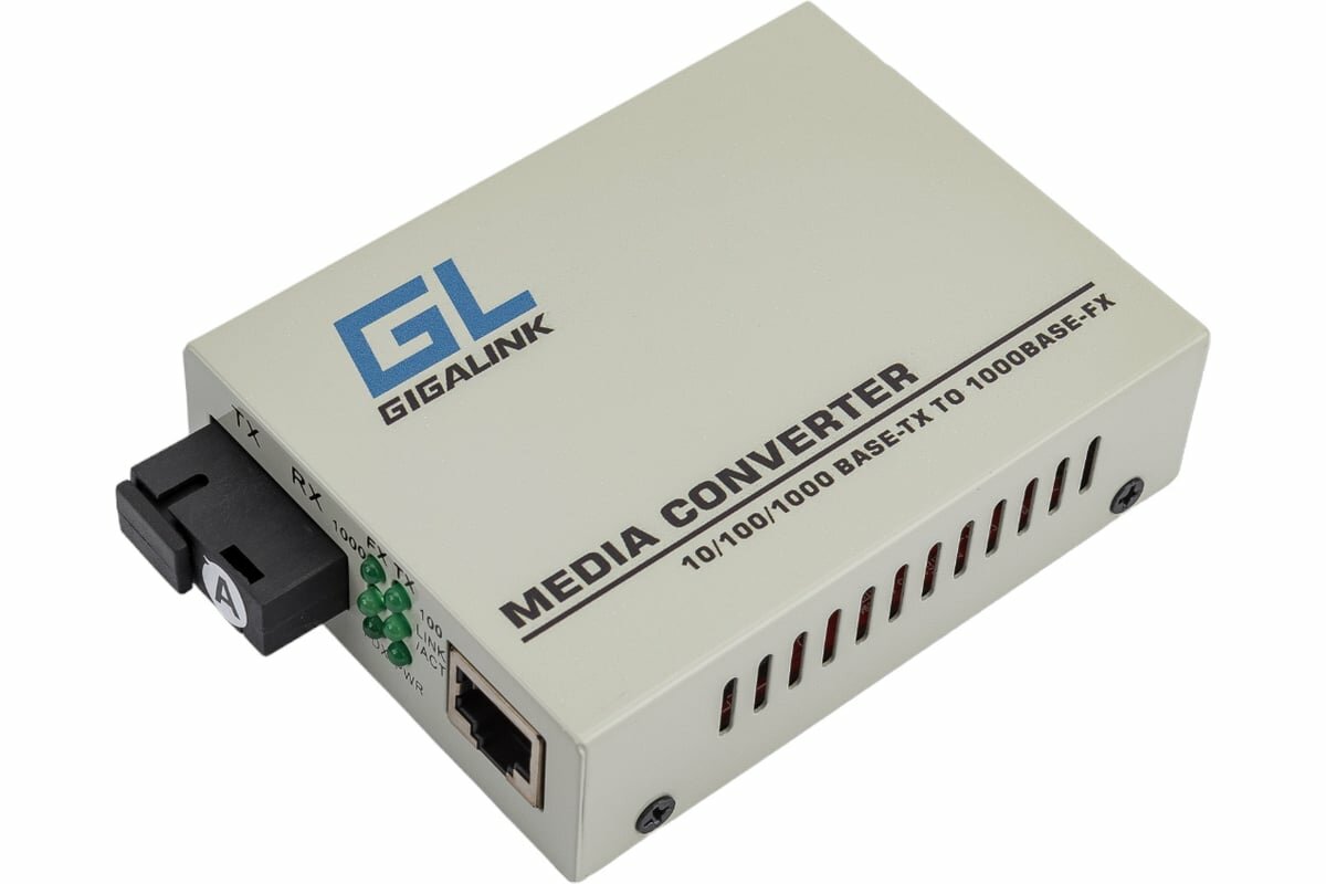 Gigalink GL-MC-UTPF-SC1G-18SM-1310 медиаконвертер UTP в оптику SC 100/1000 Мбит/с