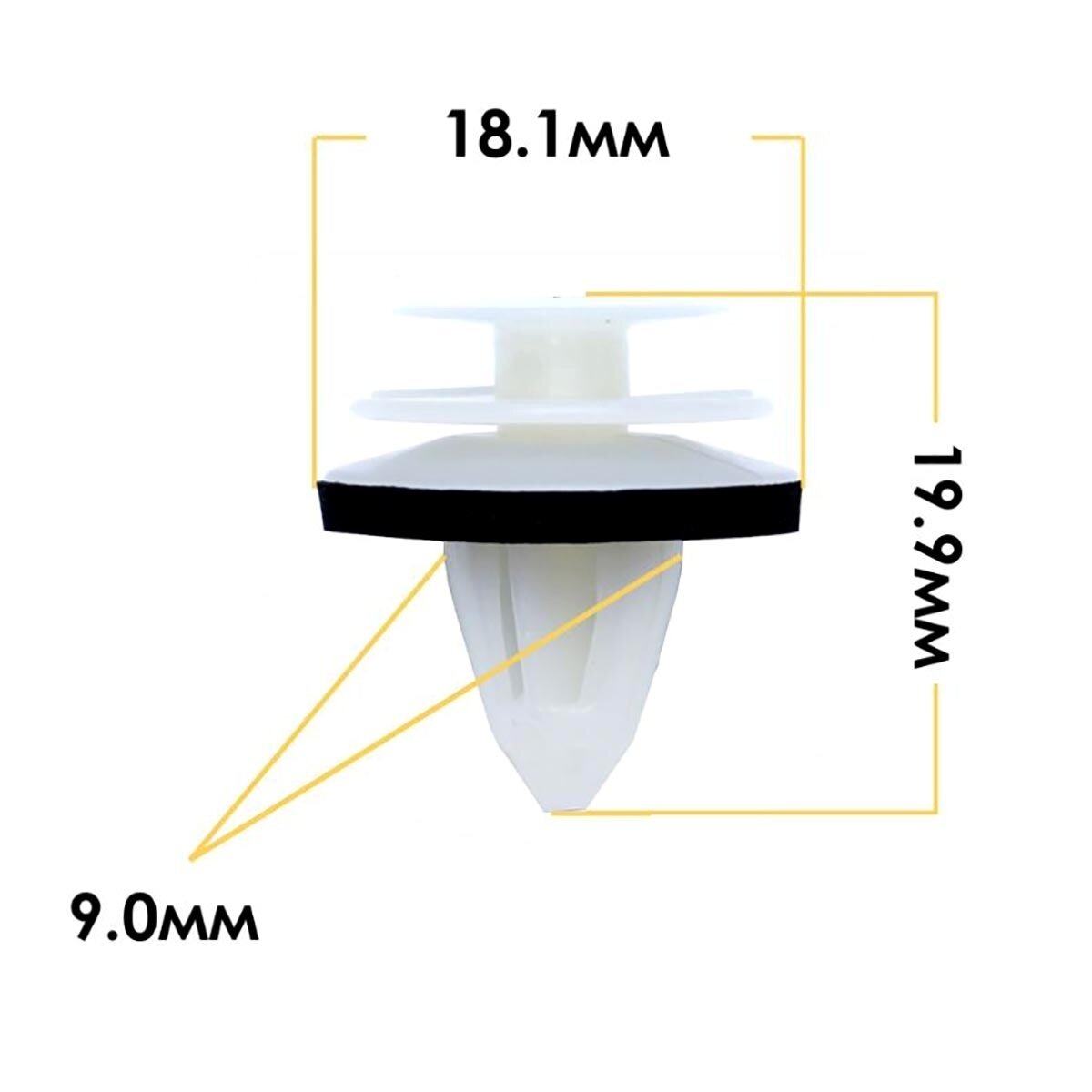 Клипсы крепежные автомобильные Honda, Mitsubishi, Nissan, Toyota (OEM 67771-17020, MR975901, 91560-SZ3-003) KJ-083, 20 шт.