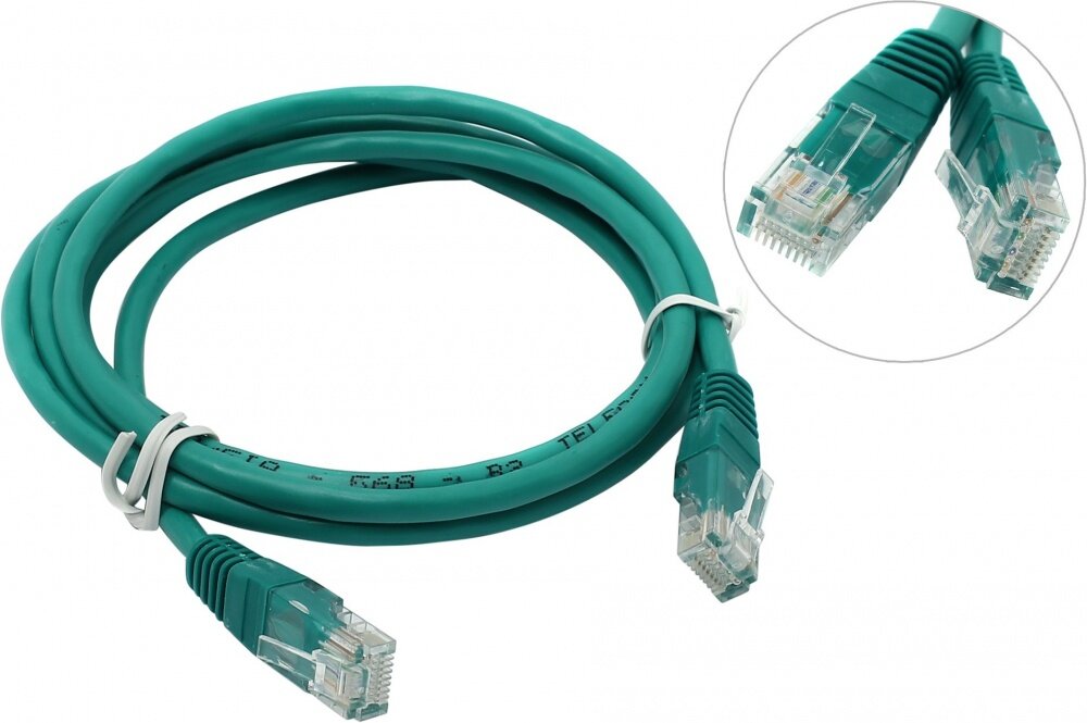Патчкорд UTP кат.5E RJ-45 вилка - RJ-45 вилка, зеленый, 10 м.