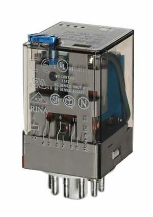 60.13.8.036.0040, реле; монтаж в розетку; 3CO 10A; катушка 36В AC; кнопка тест + мех. индикатор