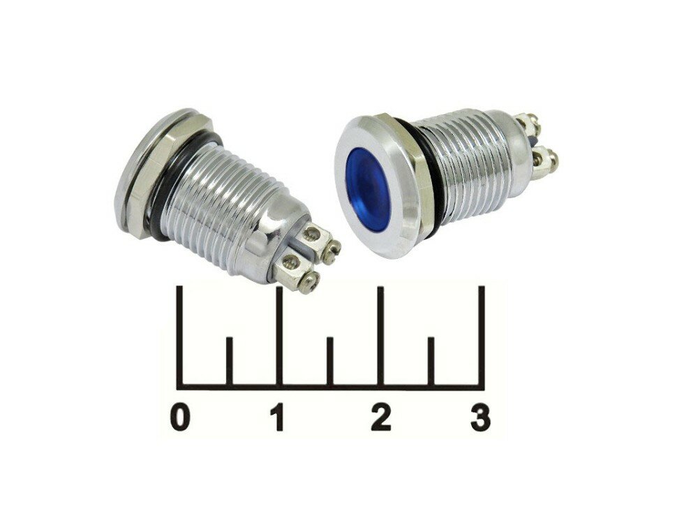 Индикатор антивандальный 12-24V GQ12D-B синий