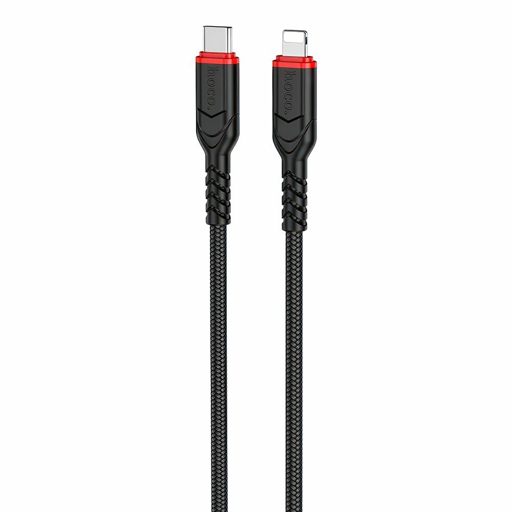 USB-C кабель HOCO X59 Victory Lightning 8-pin, 3А, PD20W, 1м, нейлон (черный)