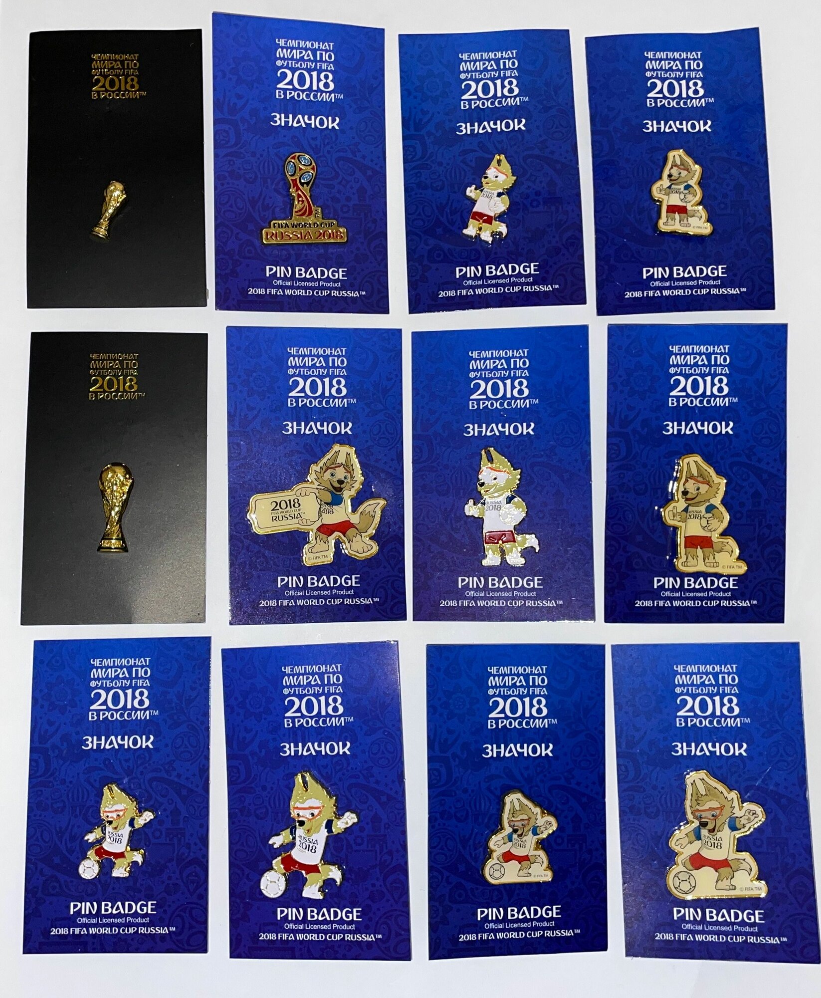 Набор 12 значков Fifa Чемпионат мира 2018