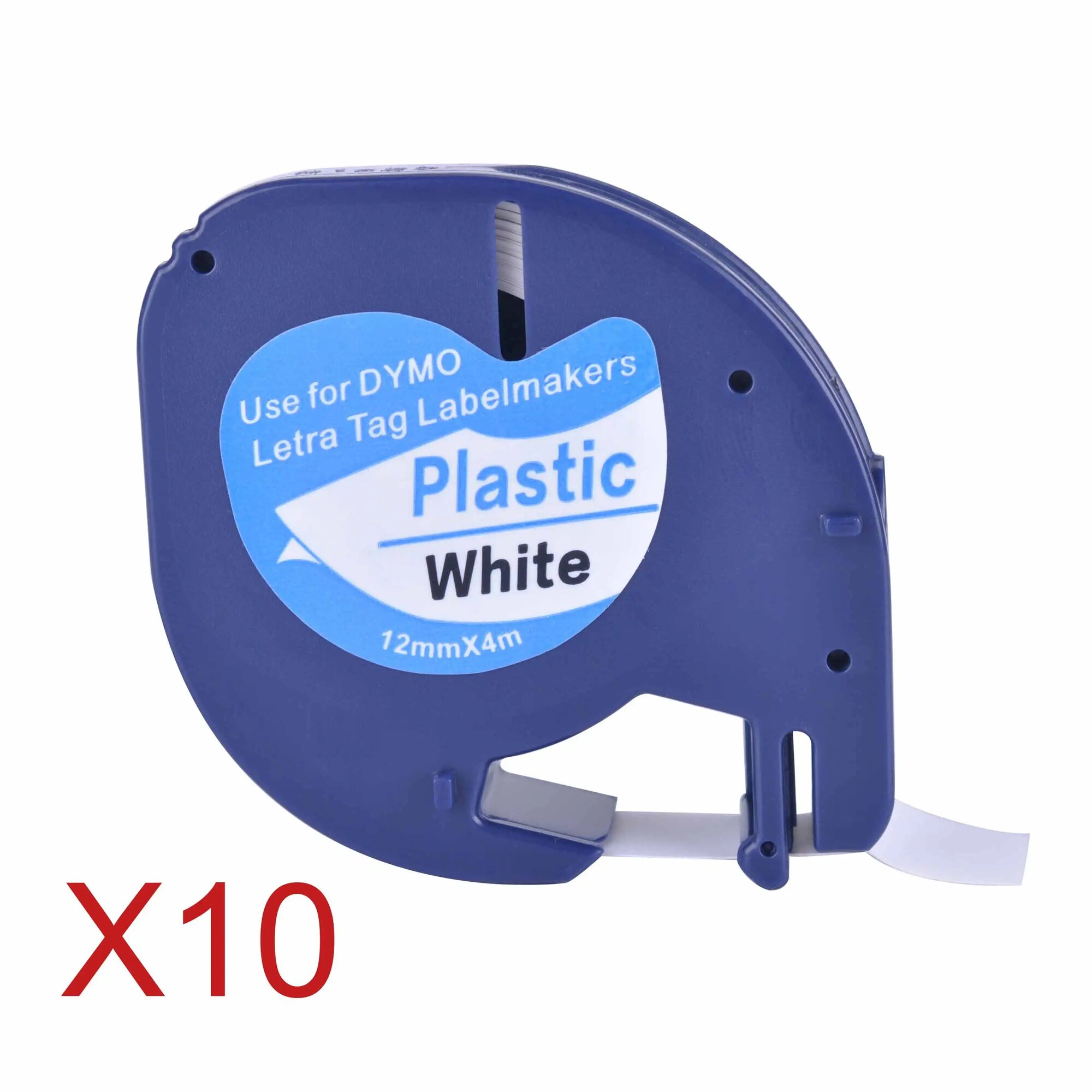 Совместимые с Ploxel 10 лент Dymo LetraTag 91201, черные на белом пластиковые ленты для этикеток 91201 91221 59422 S0721660 LT100H