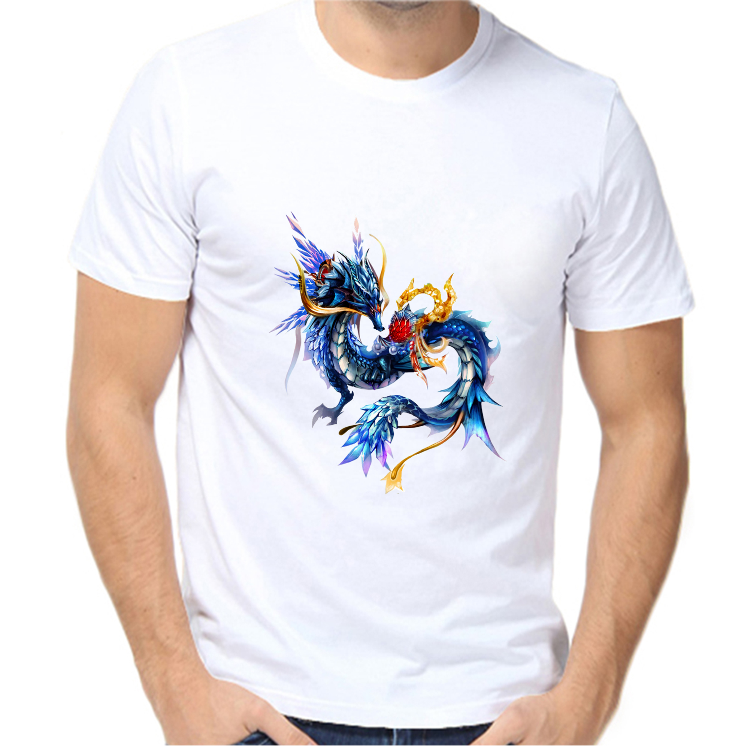 Футболка с принтом дракона