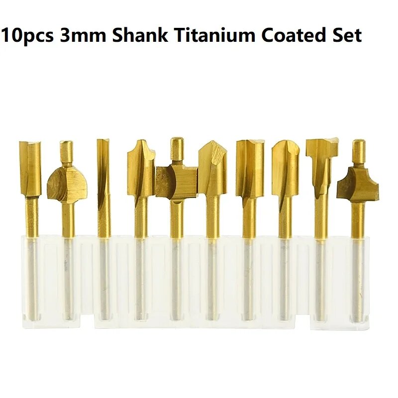 Ротационная фреза для дерева 3 мм, 10 шт, Titanium Coated