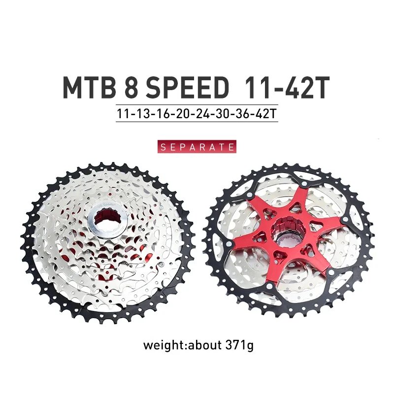 Кассета Shimano SRAM SUNRACE 10 11 12 скорости 11-40T Красный, 8S 11-42T