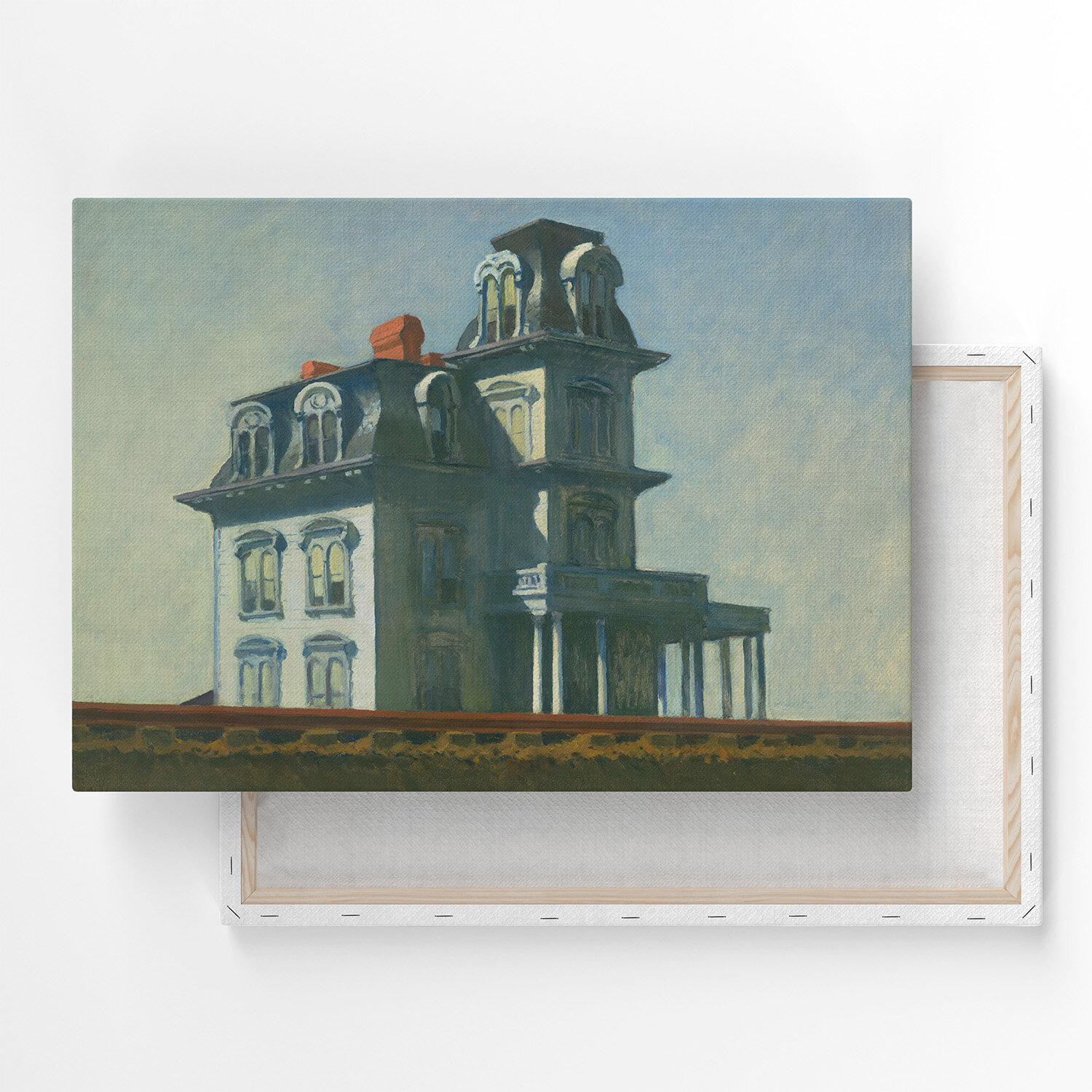 Картина на холсте, репродукция / Хоппер Эдвард - Дом у железной дороги / Размер 80 x 106 см