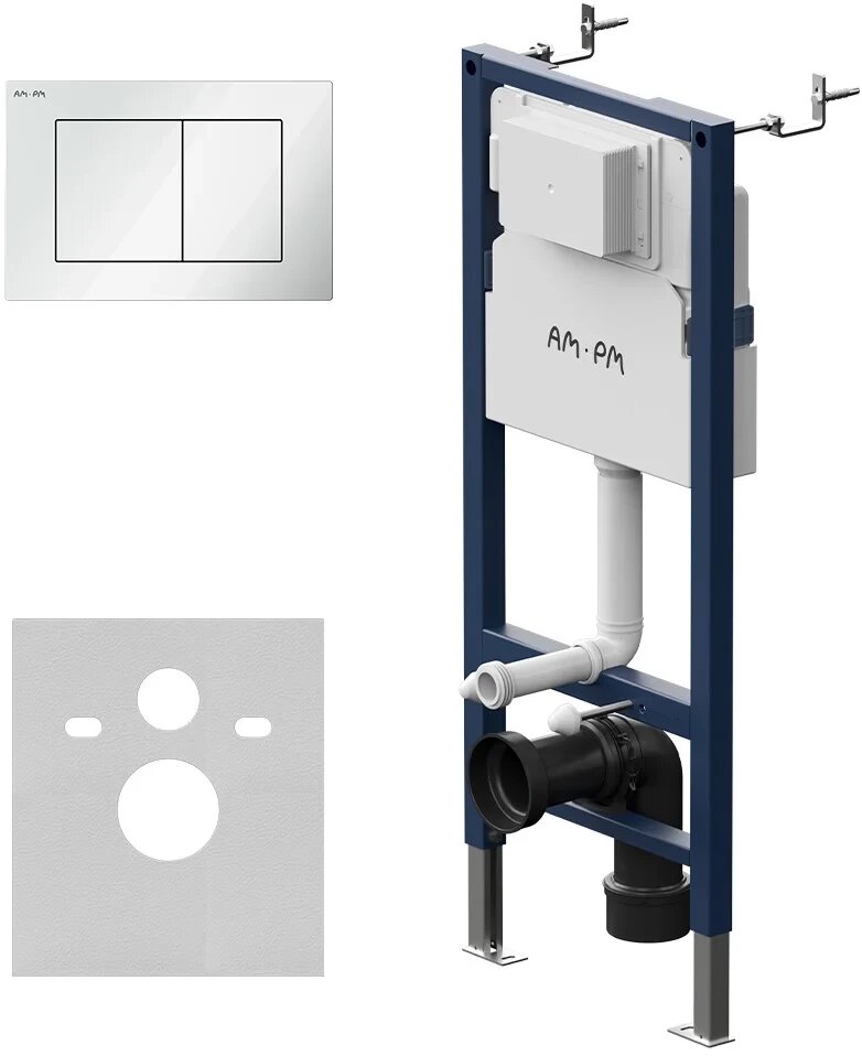 Инсталляция для унитаза Am.Pm PrimeFit S I012709.0201 с кнопкой смыва, белый глянец