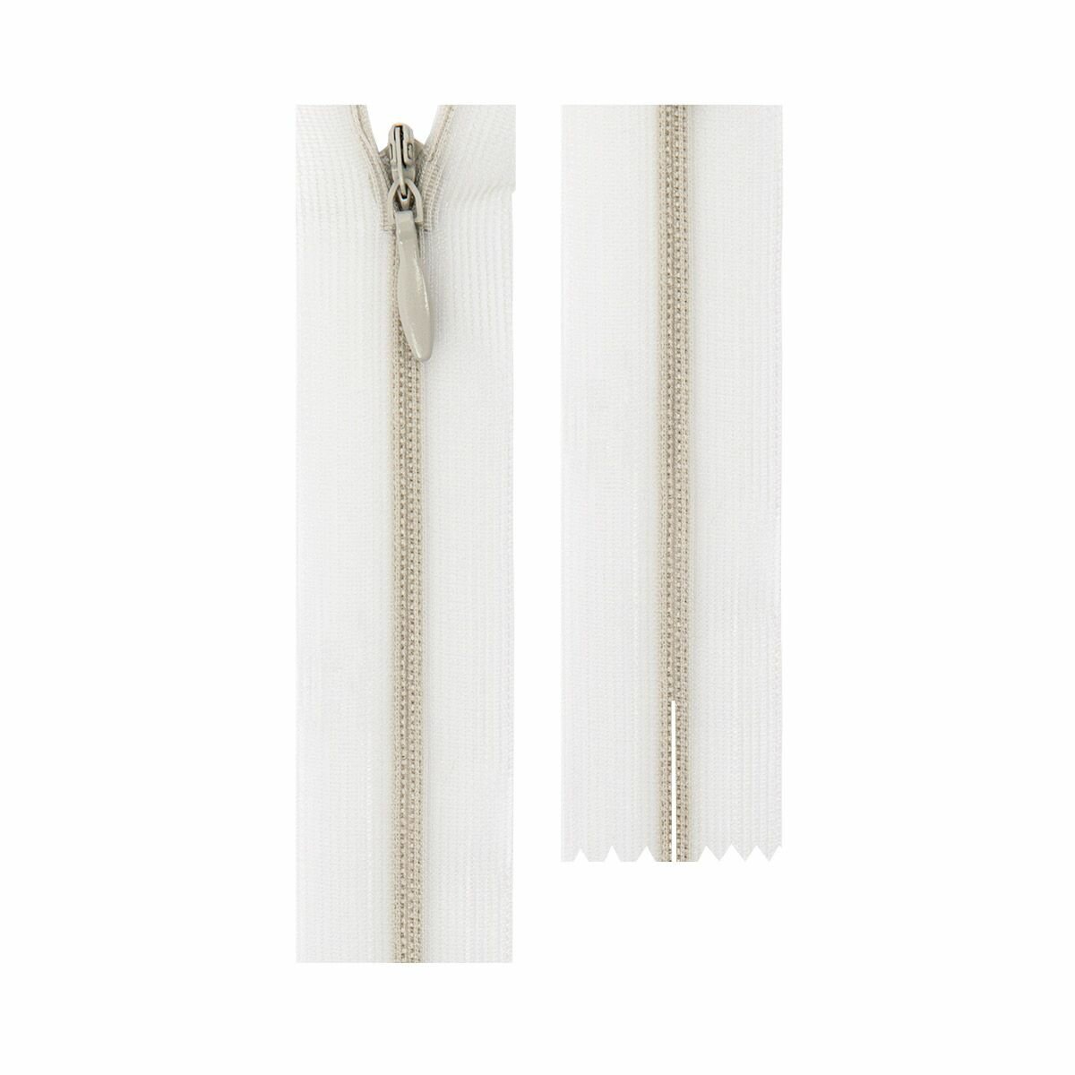 Молния 10 шт спираль н/р потайная тип 3 "Gamma" G010S 30 см на сетчатой тесьме пластик №300 св. серый