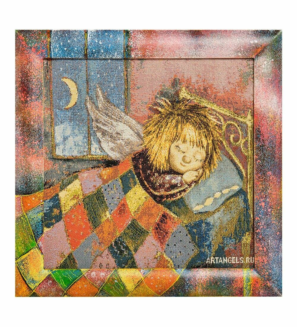 Гобелен в расписной раме Ангел воплощающий мечты 30х30 A2174327 Artangels, Гобелен, дерево