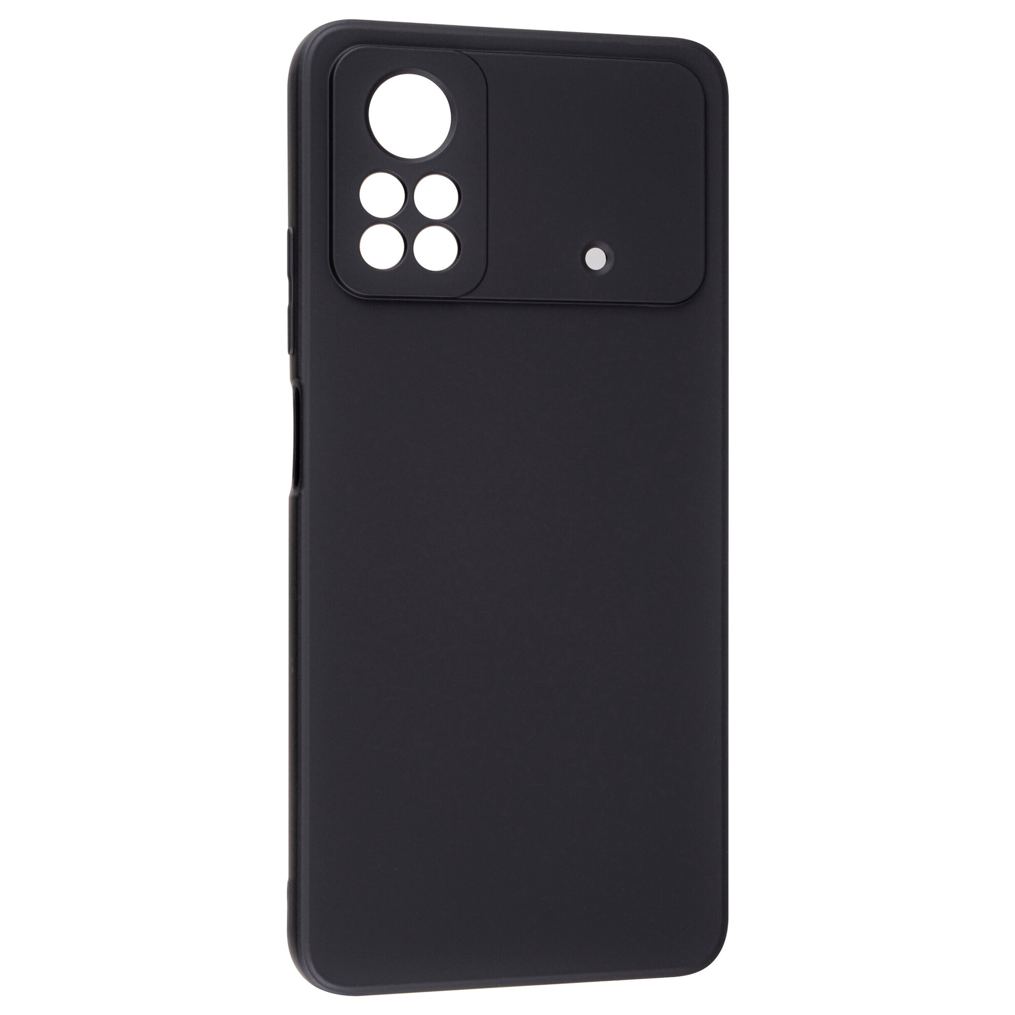 Чехол силиконовый для Xiaomi Poco X4 Pro (5G), с микрофиброй внутри, с защитой камеры, X-CASE, черный