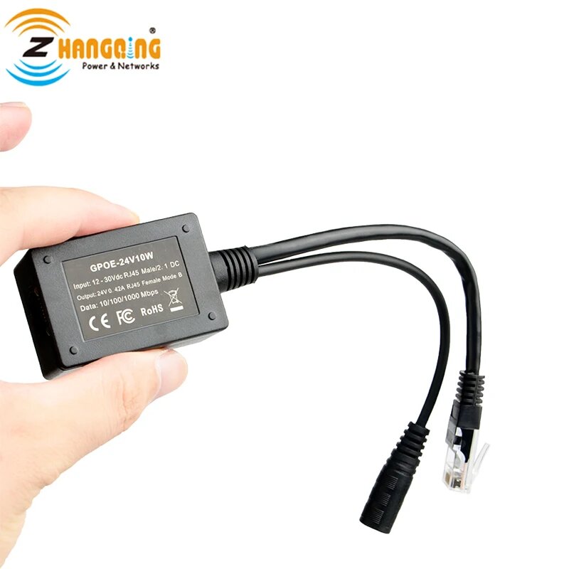 Гигабитный преобразователь PoE 24 В, вход 12–30 В, установка PoE 24 В для солнечного контроллера MikroTIk, Ubiquiti, 12 В