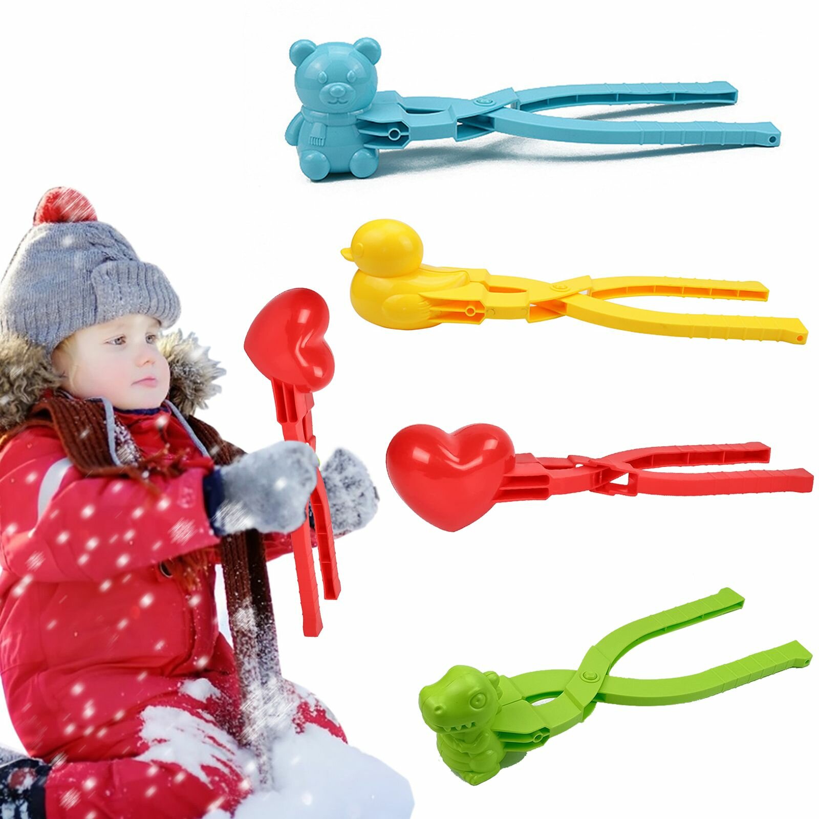 Детские зимние игрушки для снега на открытом воздухе, 4 штуки для борьбы со снежками