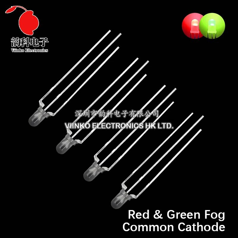 50 шт. двуцветные светодиоды Red & Green Fog Common Cathode