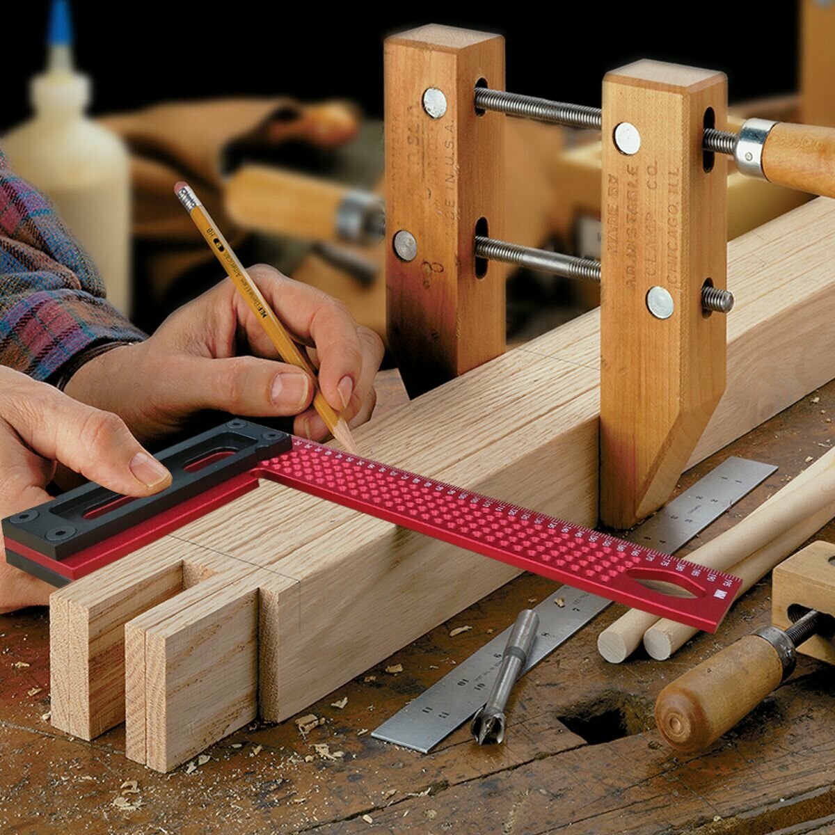 Wnew Линейка/угольник 300мм, Алюминий