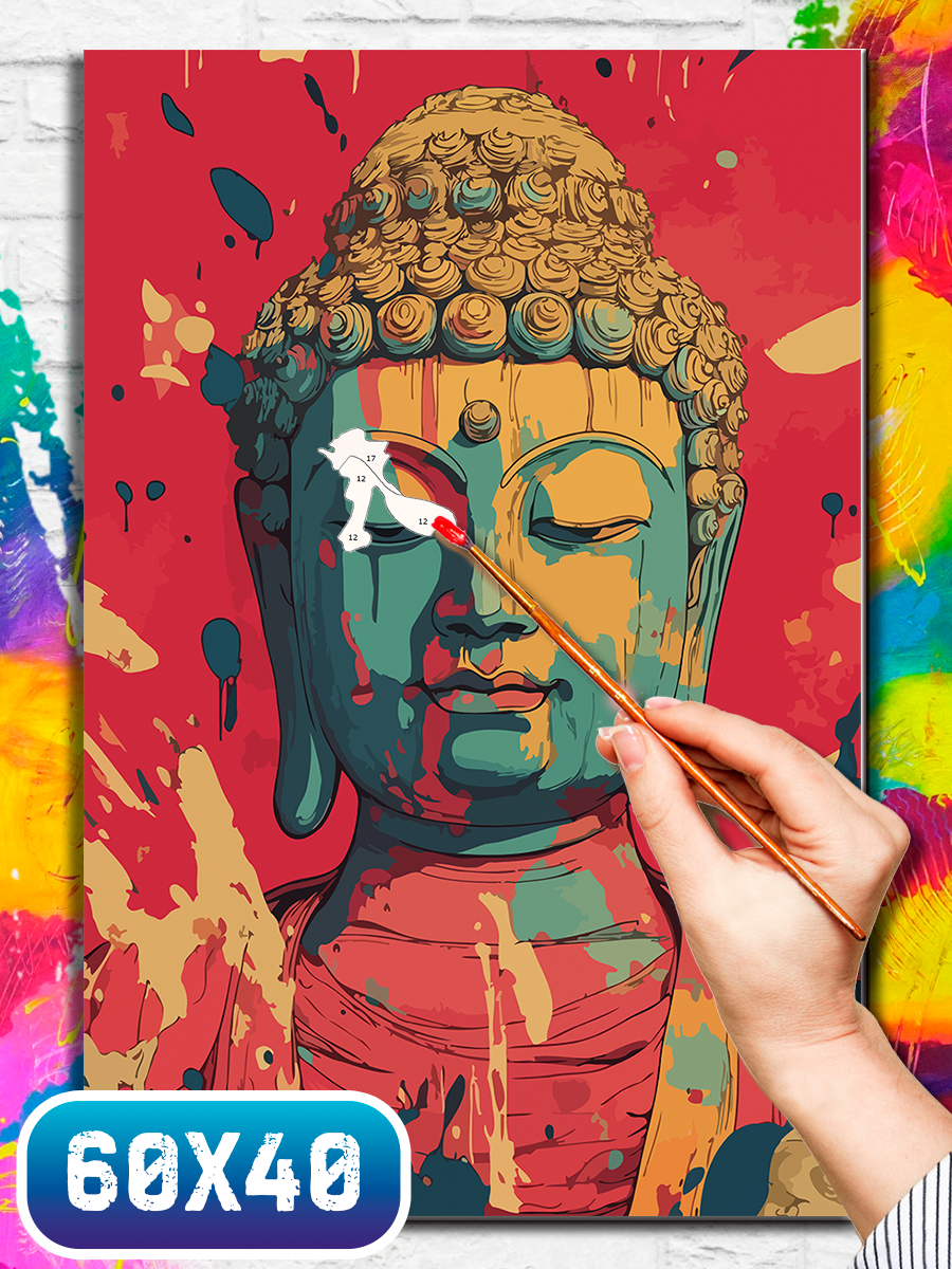 Картина по номерам на холсте религия Буддизм (Индуизм, Будда, Брахма, Шива, Вишну) - 15314 60x40 В