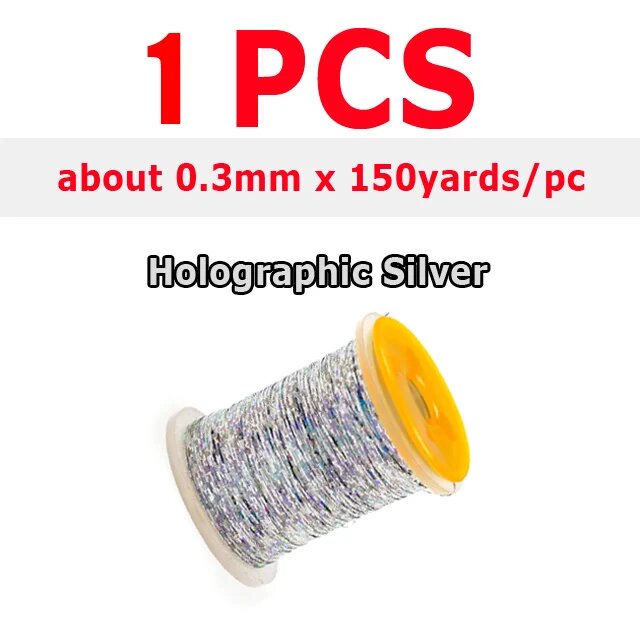 Голографическая мишура серебряная 1pc, 150 ярдов