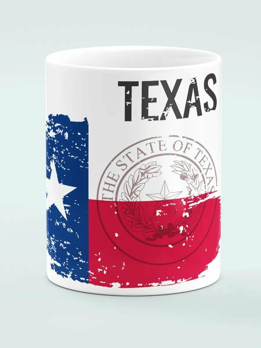 Кружка стандарт Филя "Флаг штата США Texas", использование в СВЧ, керамика, 330мл, 1шт