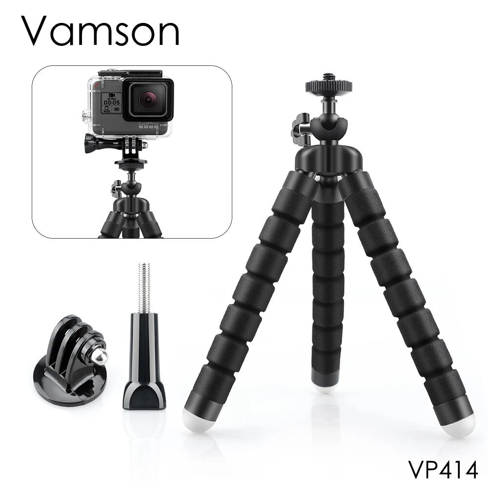 Гибкий мини-штатив Vamson черный Черный, VP414