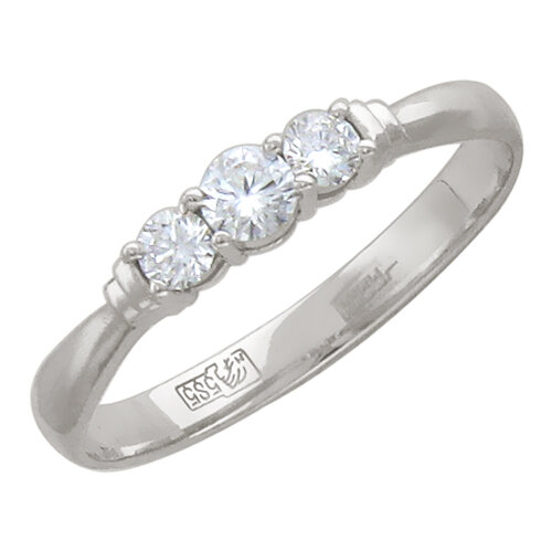 Кольцо дорожка, белое золото, 585 проба, бриллиант