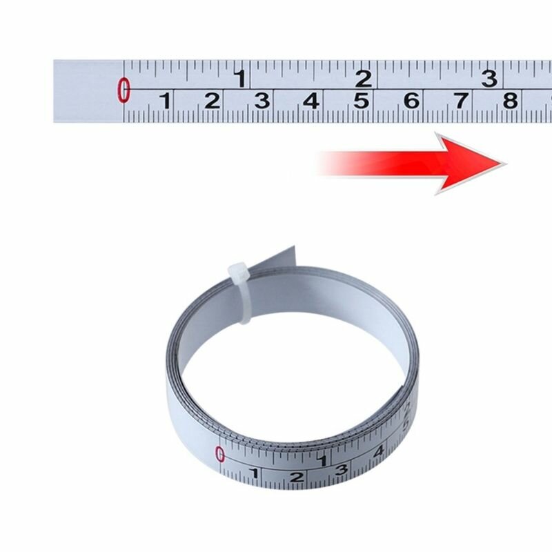 Измерительная лента, линейка для верстака, 1 м/2 м, самоклеящаяся мера, дюймовая и метрическая двойная шкала, направляющая торцовочной пилы
